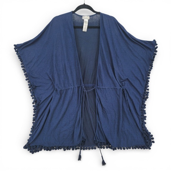 Tommy Bahama | Swim | Tommy Bahama Navy Pom Pom Coverup Kaftan L Boho ...